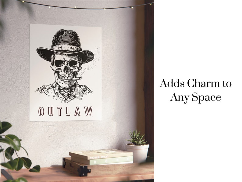 Outlaw Gothic Western Print for Wall Art, Bookshelf Decor, Digital ...