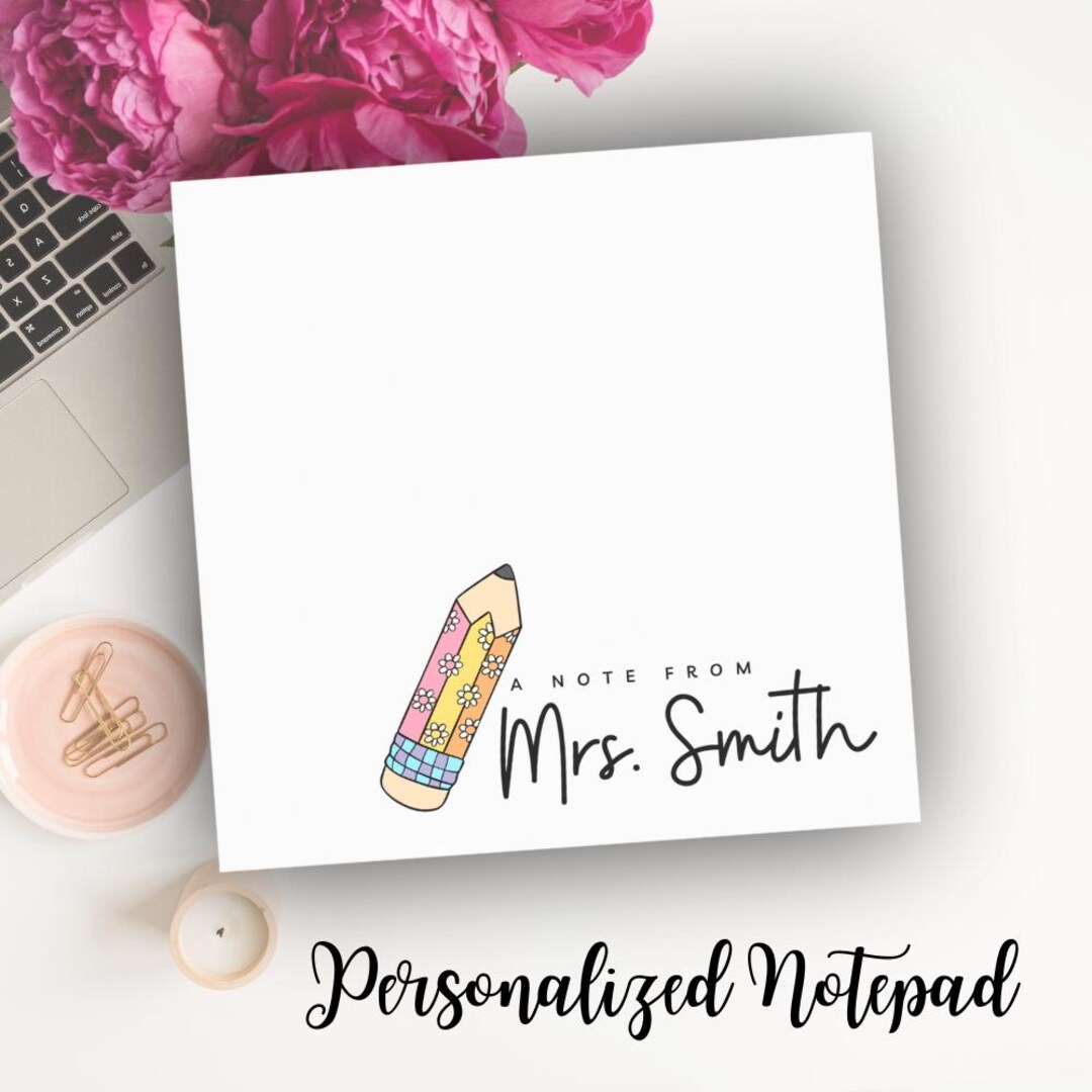 Personalized Post-it Note Pads for Teacher, Custom Notepad, to Do List ...