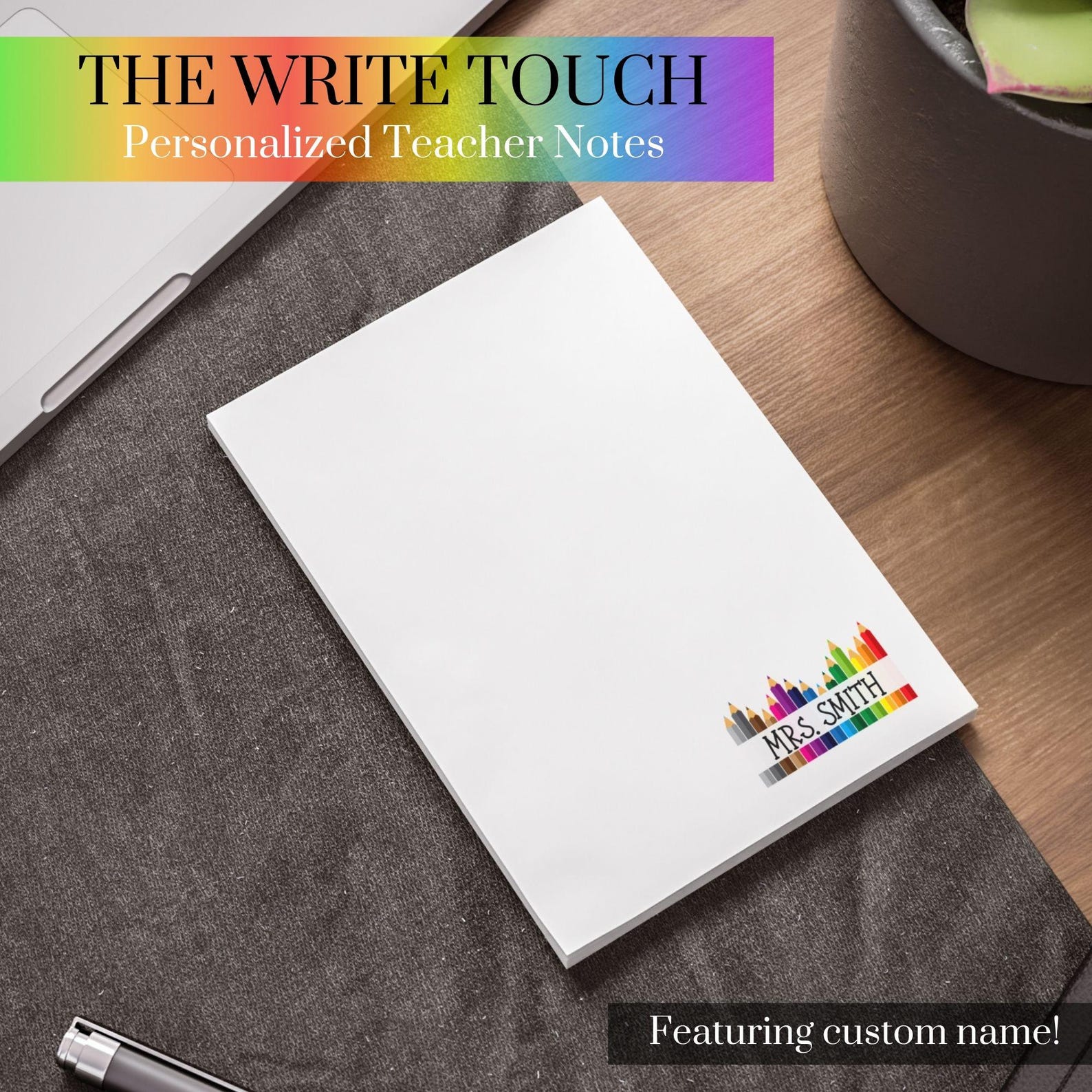 Personalized Post-it® Note Pads for Teacher, Custom Notepad, to Do List ...