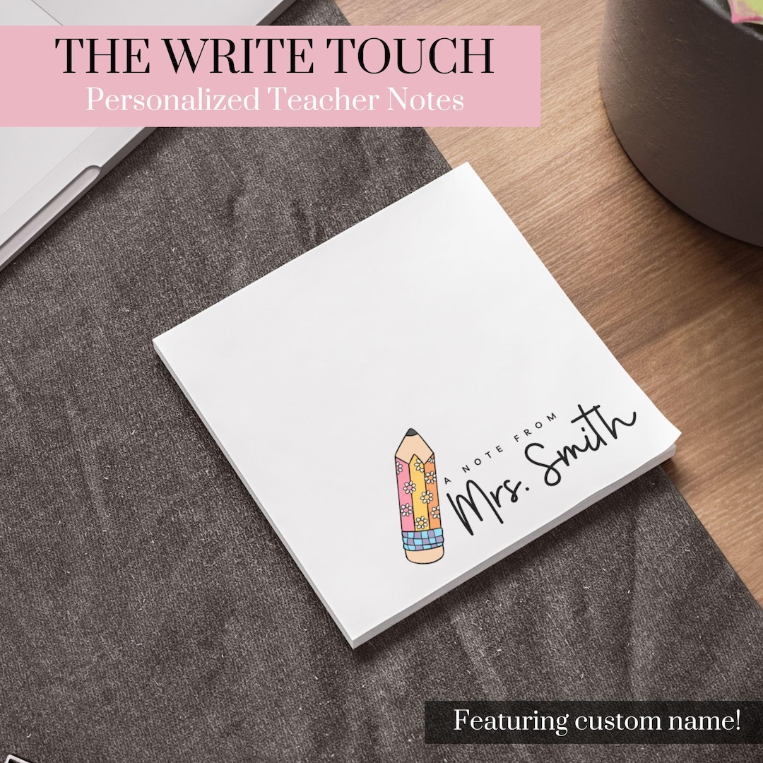 Personalized Post-it® Notes Note Pads for Teacher, Custom Notepad, to ...