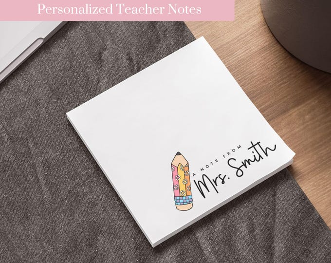 Teacher Note Pad Personalized, Flair Pens Custom School Stationery ...