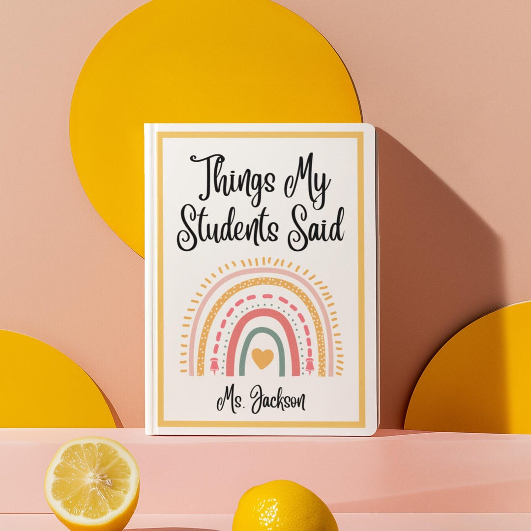 Personalized Teacher Journal Memory Book: Ruled Notebook for Recording ...