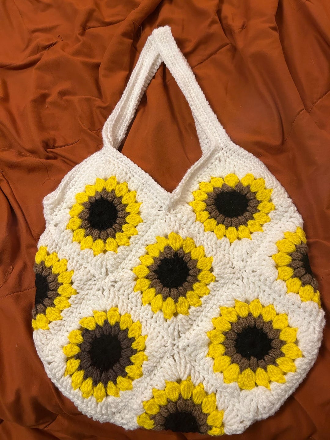 Sunflower Granny Square Bag - Etsy
