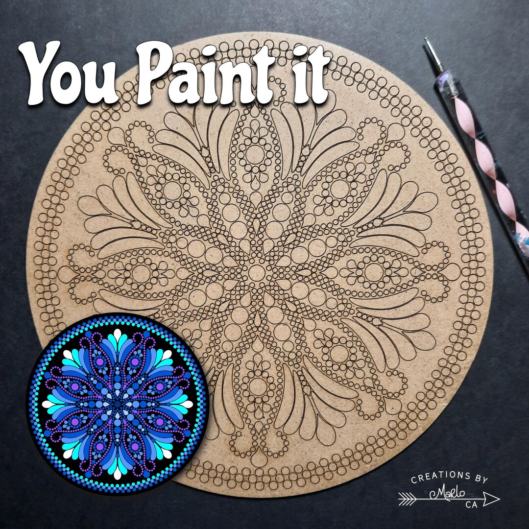 Paint Your Own No.46 Dot Mandala Pattern DIY 7.25 Diameter Board Paint ...