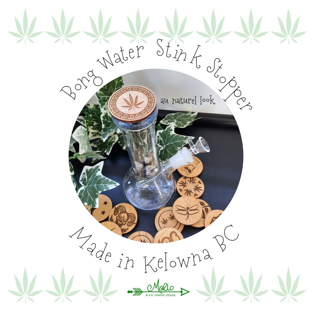 Bong Water Stink Stopper - Au Naturel Look | Laser Engraved Wood | - Etsy