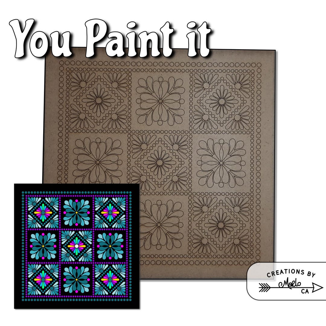 No.70 Dot Mandala Art Board | 8"x8" | Paint Your Own | DIY | | Paint ...