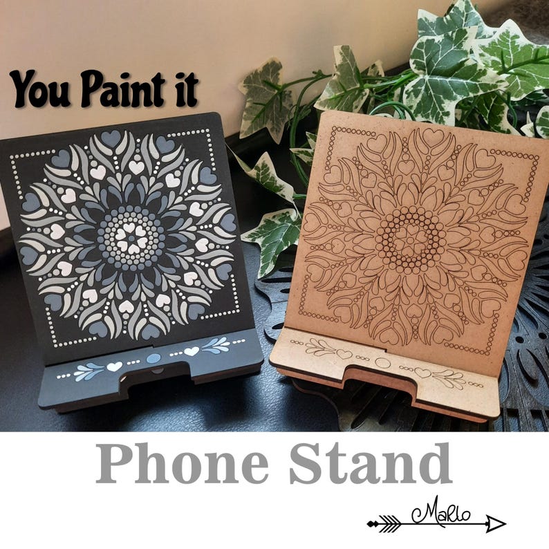 DIY Dot Mandala Cell Phone Stand: Laser Engraved Paint Craft - Etsy