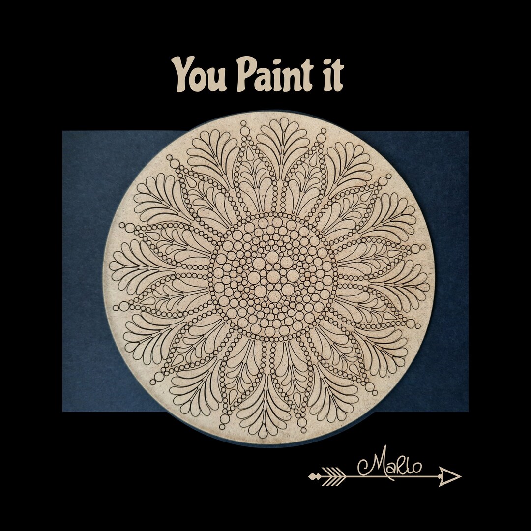 Dot Mandala Pattern: 8" Laser Engraved DIY Paint Craft - Etsy
