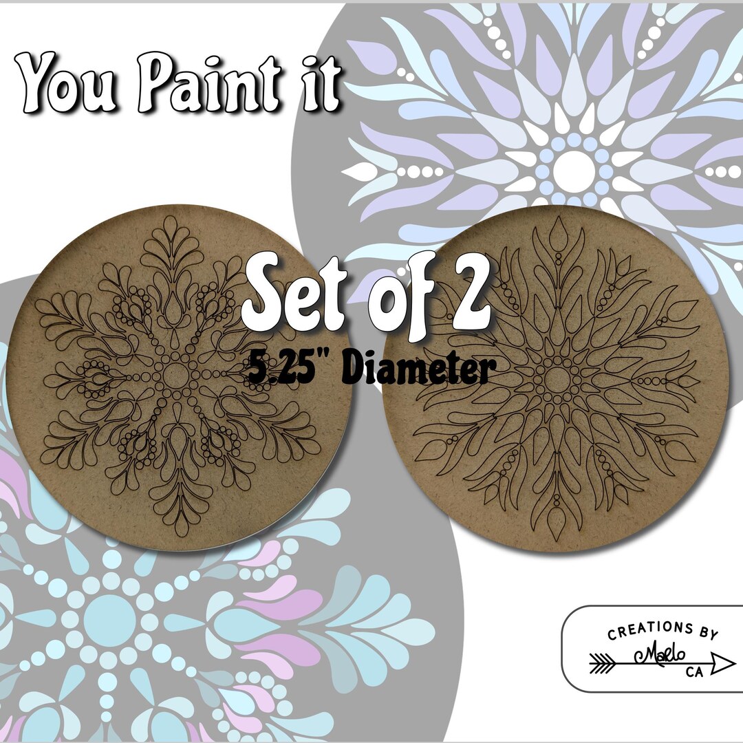 DIY Dot Mandala Art Board Set: Laser Engraved, 5.25" Diameter - Etsy