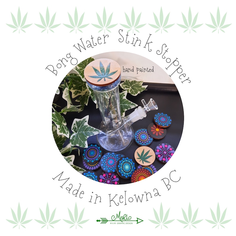 Bong Water Stink Stopper - Hand Painted | Laser Engraved Wood | - Etsy