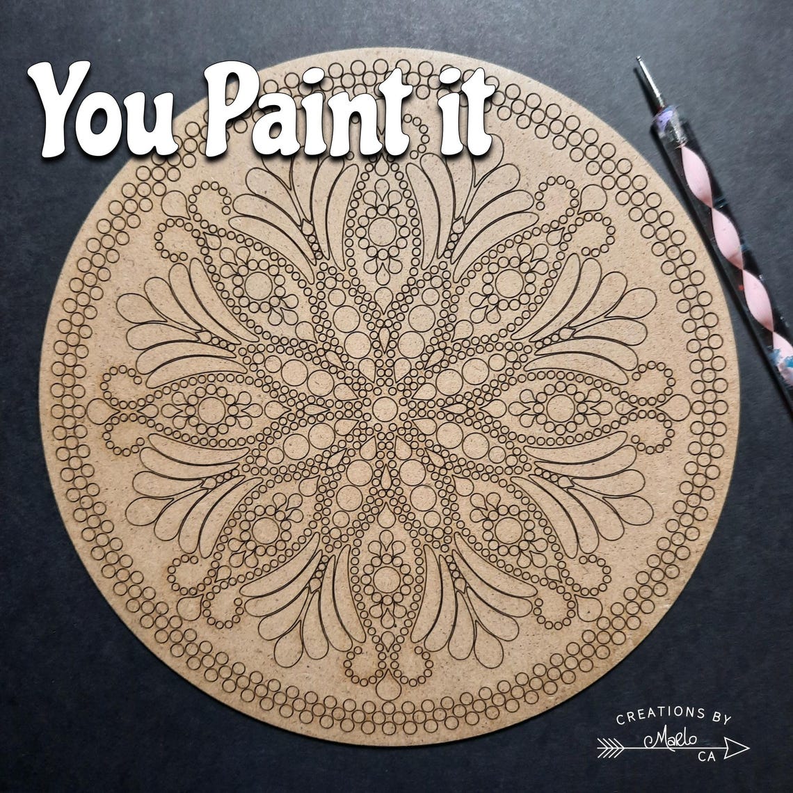 Paint Your Own No.46 Dot Mandala Pattern DIY 7.25 Diameter Board Paint ...