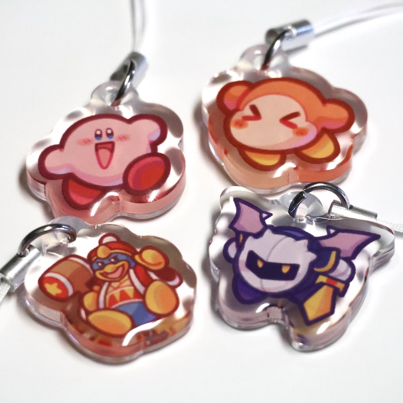 Kirby Acrylic Phone Charms - Etsy