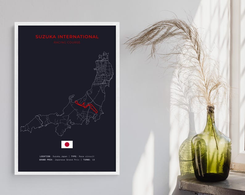 Formula 1 Japan Track Map, Japanese Grand Prix Poster (A4 Printable PDF ...