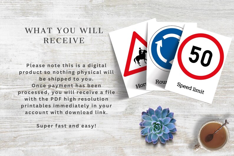 Africa Traffic Signs Flashcards Bundle A6 Printable Road Safety Cards ...