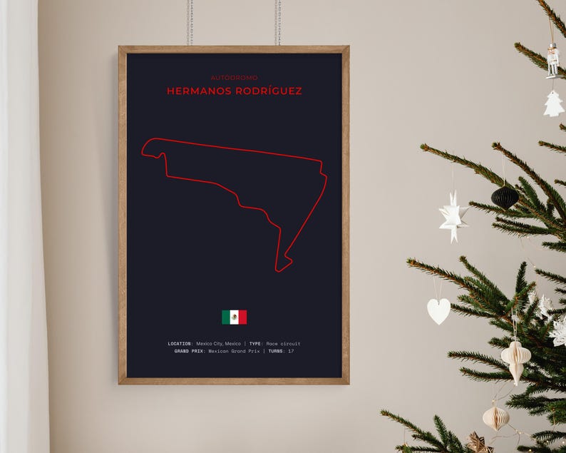 Formula 1 Mexico Track Map, Mexican Grand Prix Poster (A4 Printable PDF ...