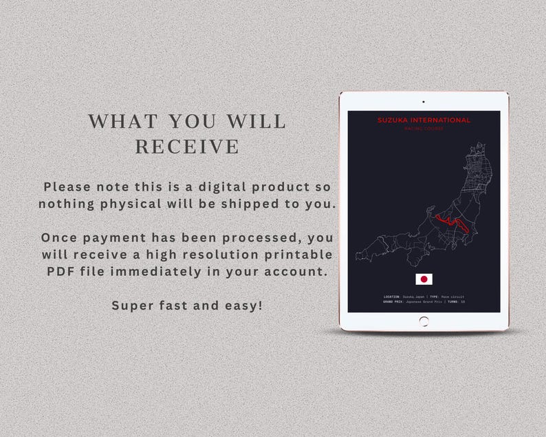 Formula 1 Japan Track Map, Japanese Grand Prix Poster (A4 Printable PDF ...