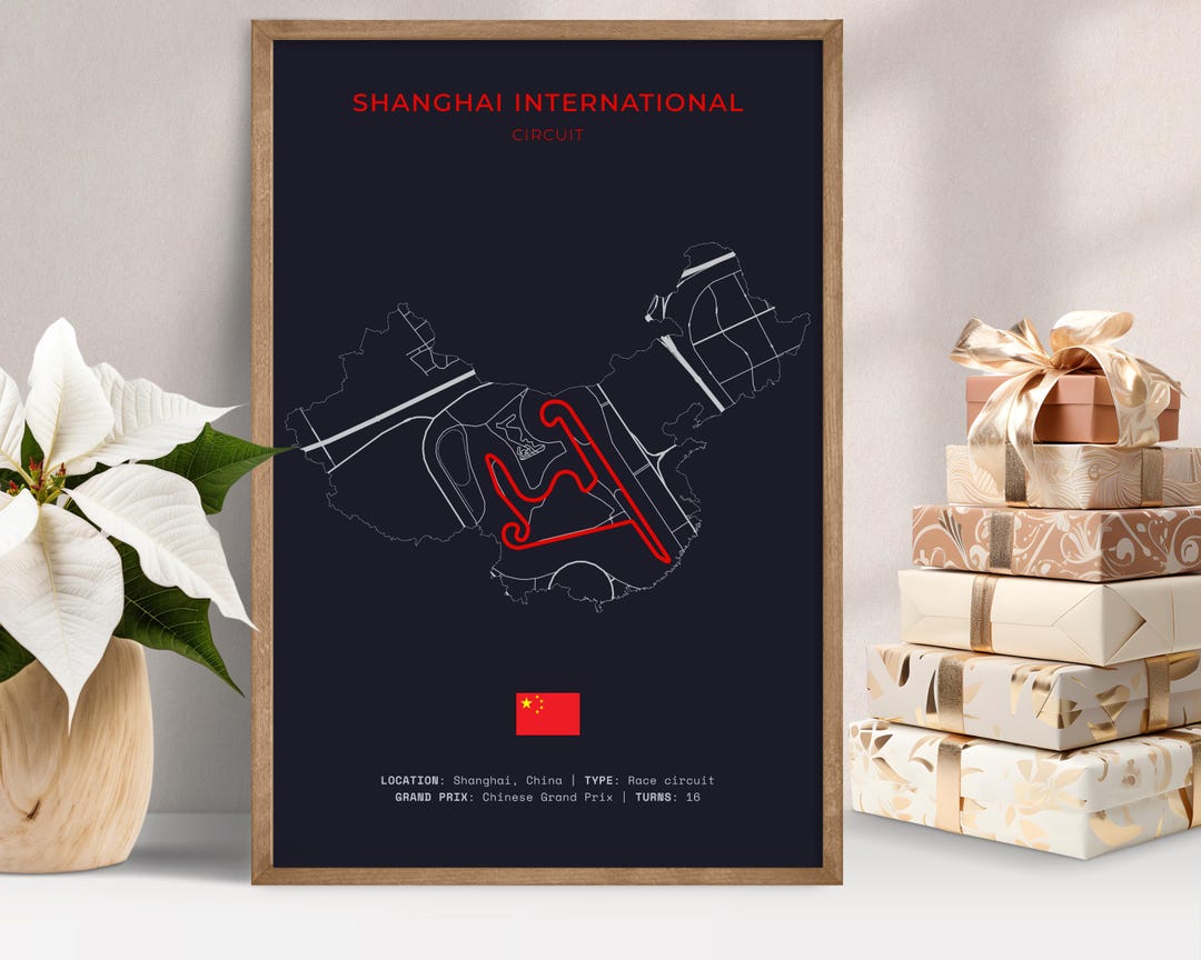 Formula 1 China Track Map, Chinese Grand Prix Poster (A3 Printable PDF ...