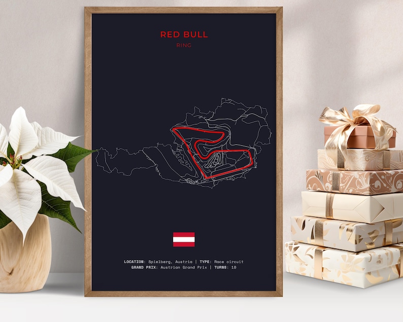 Formula 1 Austria Track Map, Austrian Grand Prix Poster (A3 Printable ...