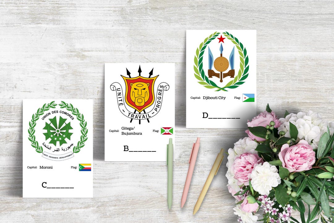 Eastern Africa Guess-the-country Flashcards Printable Geography A6 ...