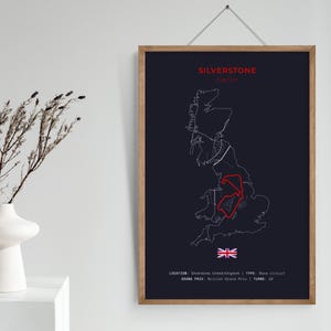 Formula 1 United Kingdom Track Map, British Grand Prix Poster (A4 ...
