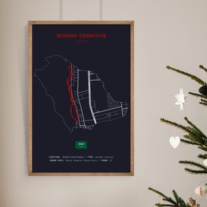 Formula 1 Saudi Arabia Track Map, Saudi Arabian Grand Prix (A4 ...