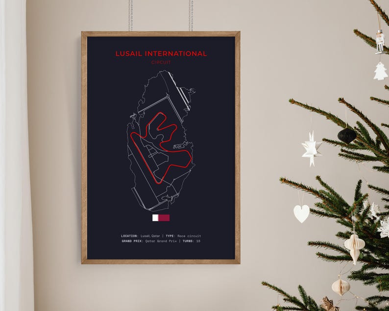 Formula 1 Printable Wall Art – Lusail International Circuit A4 PDF ...