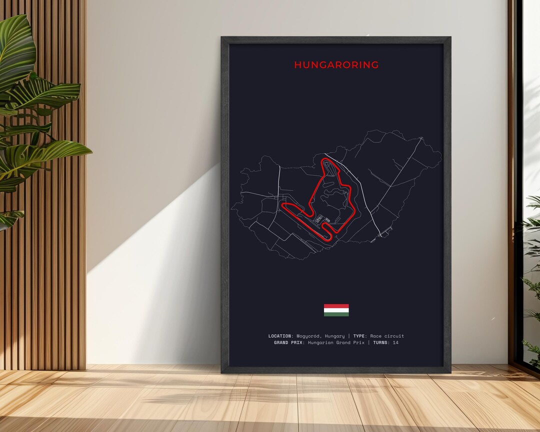 Hungaroring Track Map Art Print – Minimalist F1 Racing Poster (PDF ...