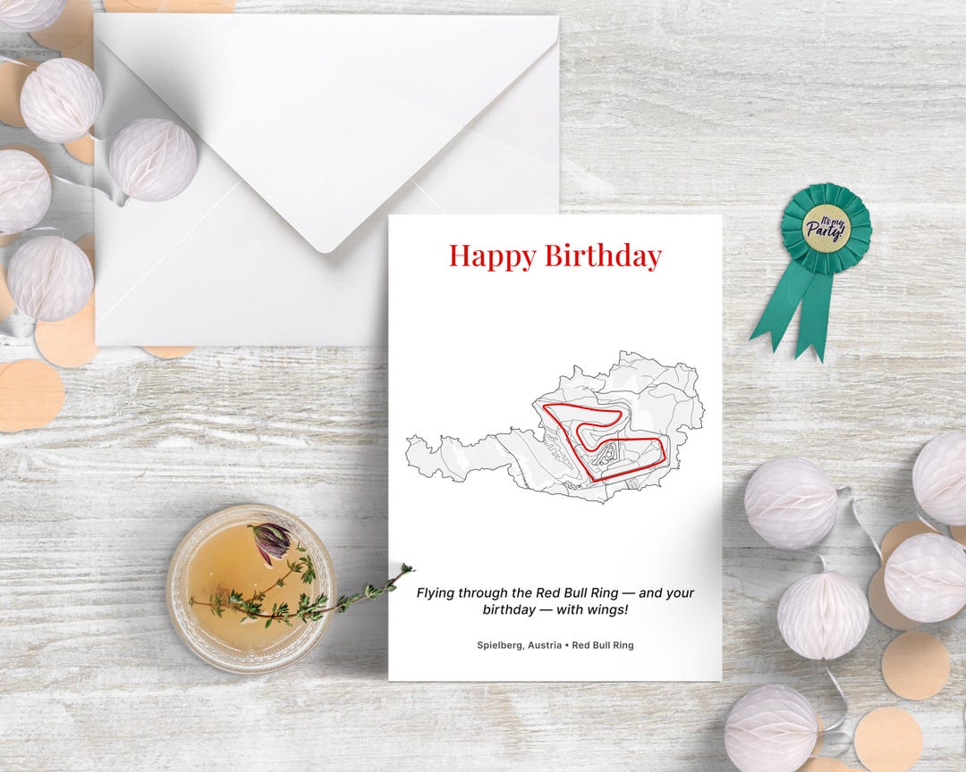 Red Bull Ring Birthday Card – Formula 1, Austria Grand Prix (PDF) - Etsy