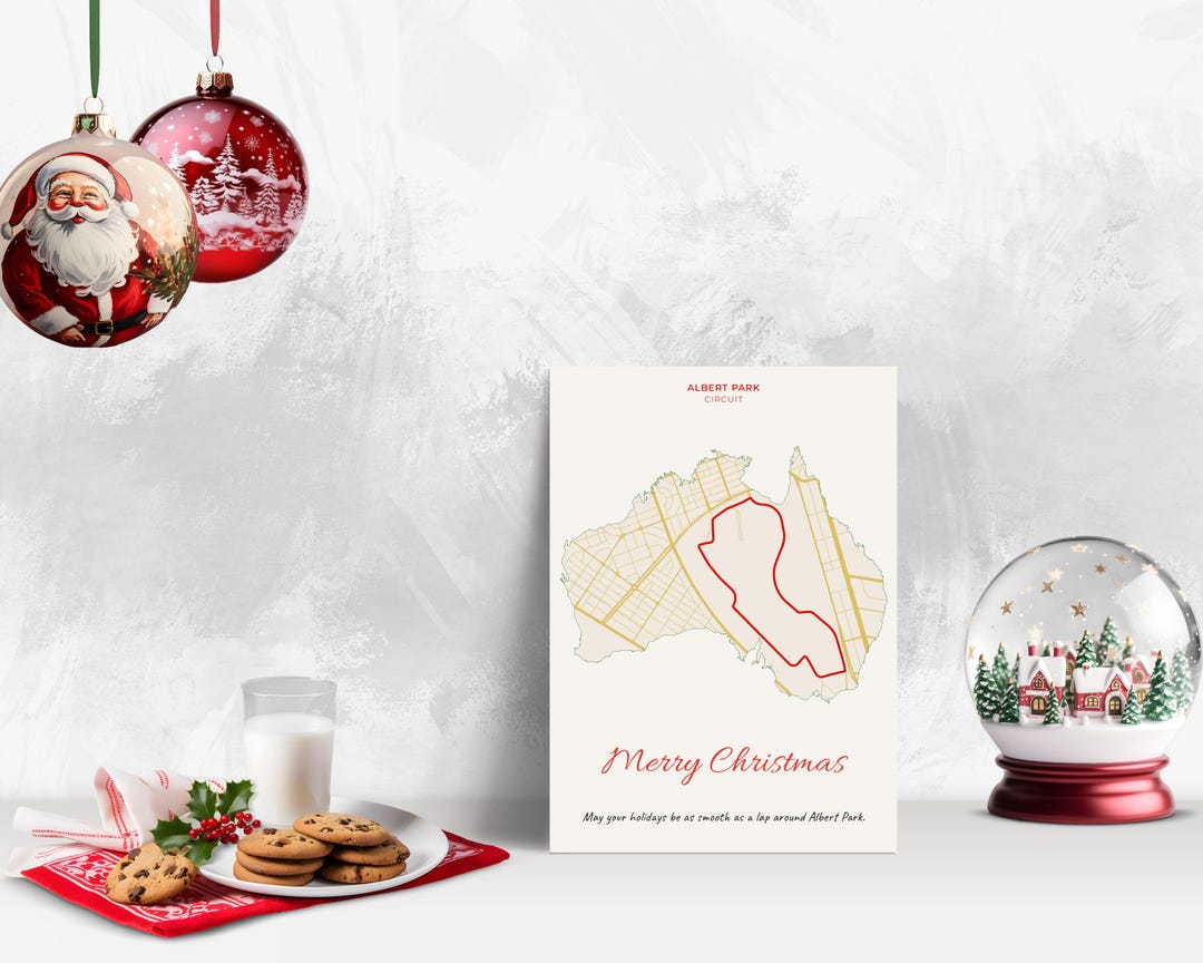 Formula 1 Australia Christmas Card, Grand Prix Map (5x7” Instant ...