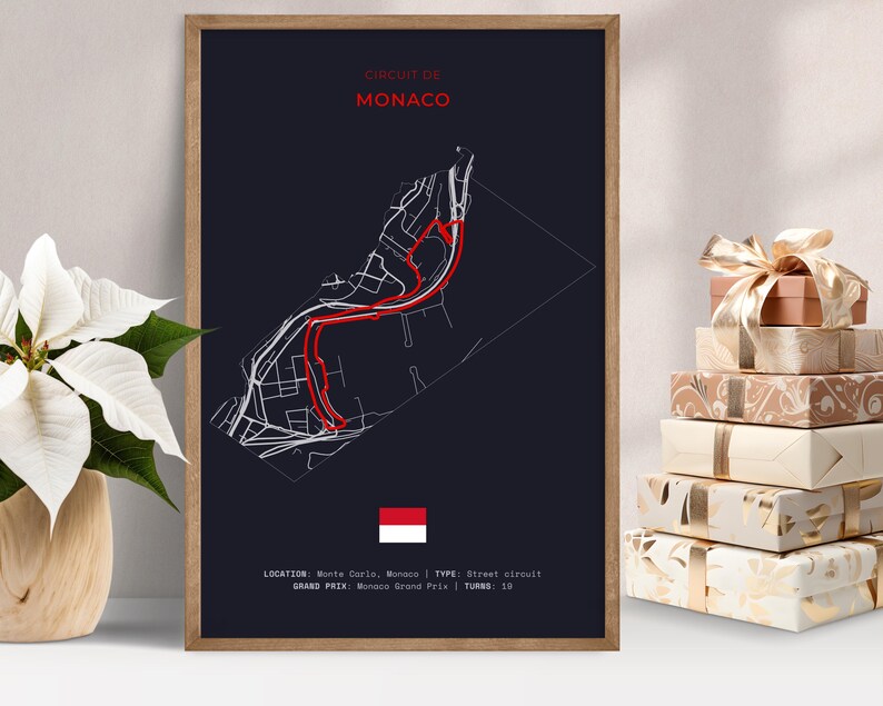 Formula 1 Monaco Track Map, Grand Prix Poster (A3 Printable PDF ...