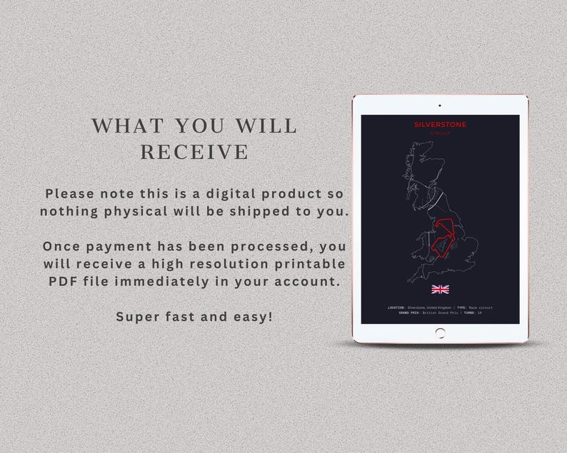 Formula 1 United Kingdom Track Map, British Grand Prix Poster (A4 ...