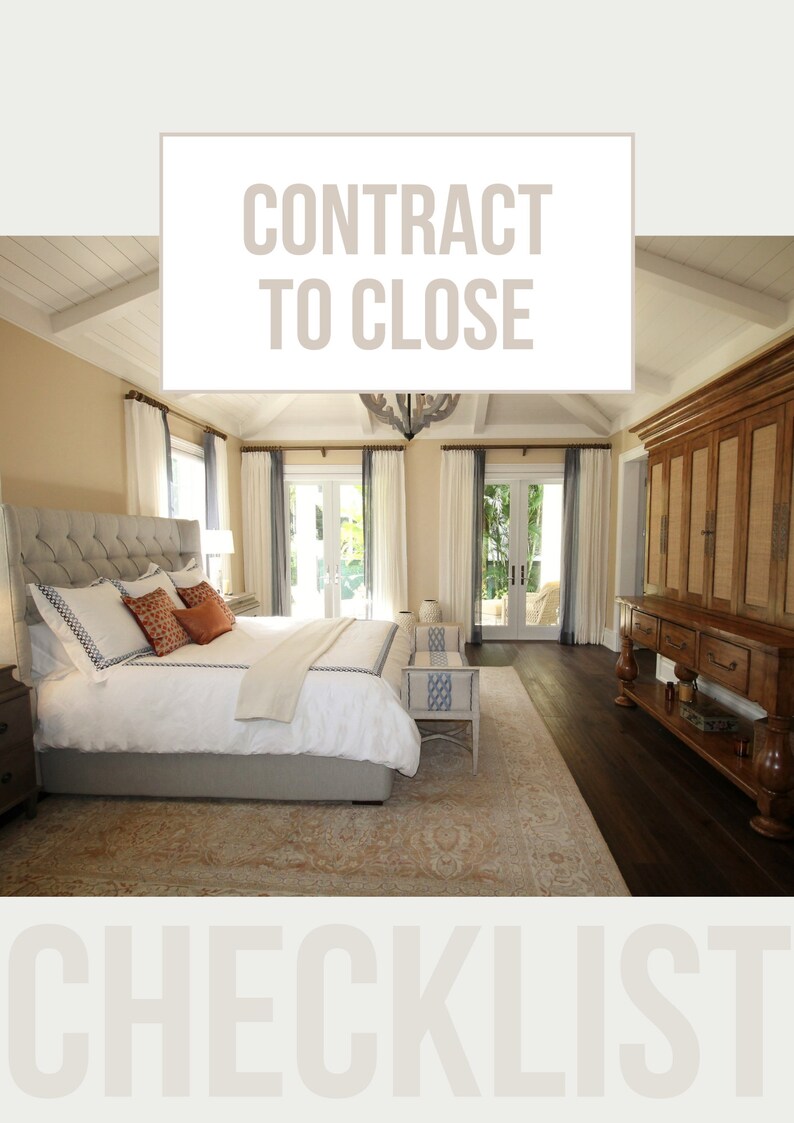 Contract to Close Checklist Real Estate Agent Contract Closing ...