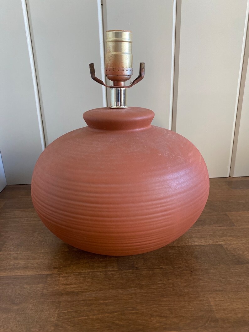 Boho Terracotta Round Ceramic Accent Lamp Painted Small Lamp Base 9 ...