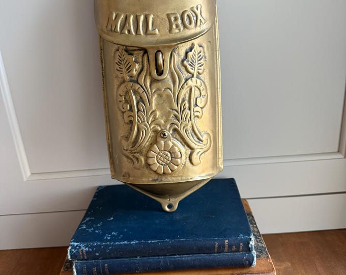 Antique Brass Standard Mailbox, Ornate Brass Mailbox With Peekhole and ...