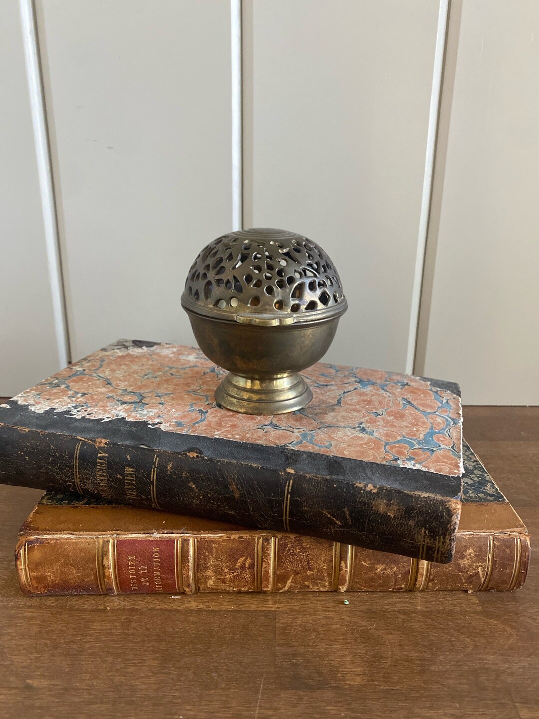 Vintage Solid Brass Potpourri Holder/incense Burner WM Adaptation ...