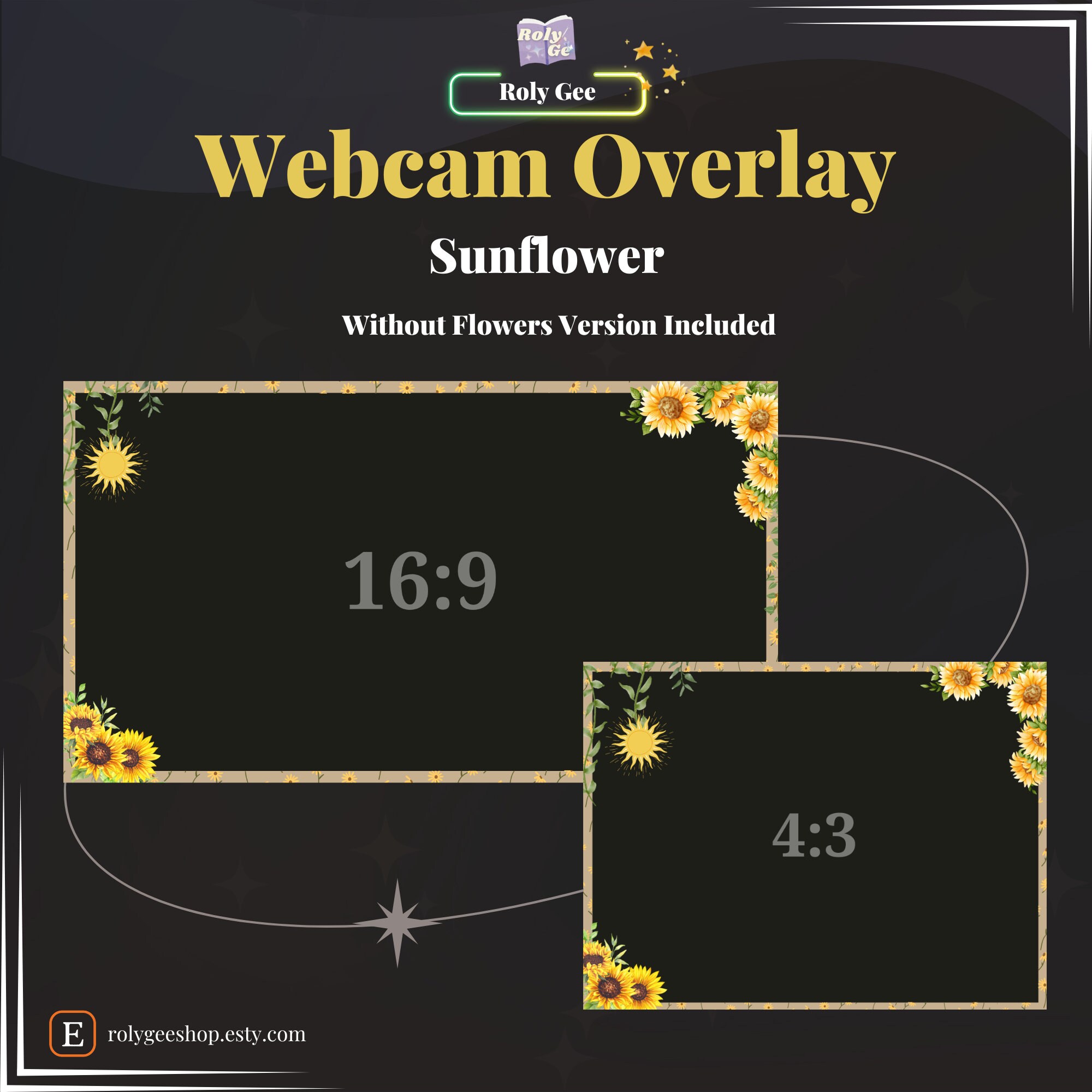 Twitch Webcam Overlay Sunflowers - Etsy