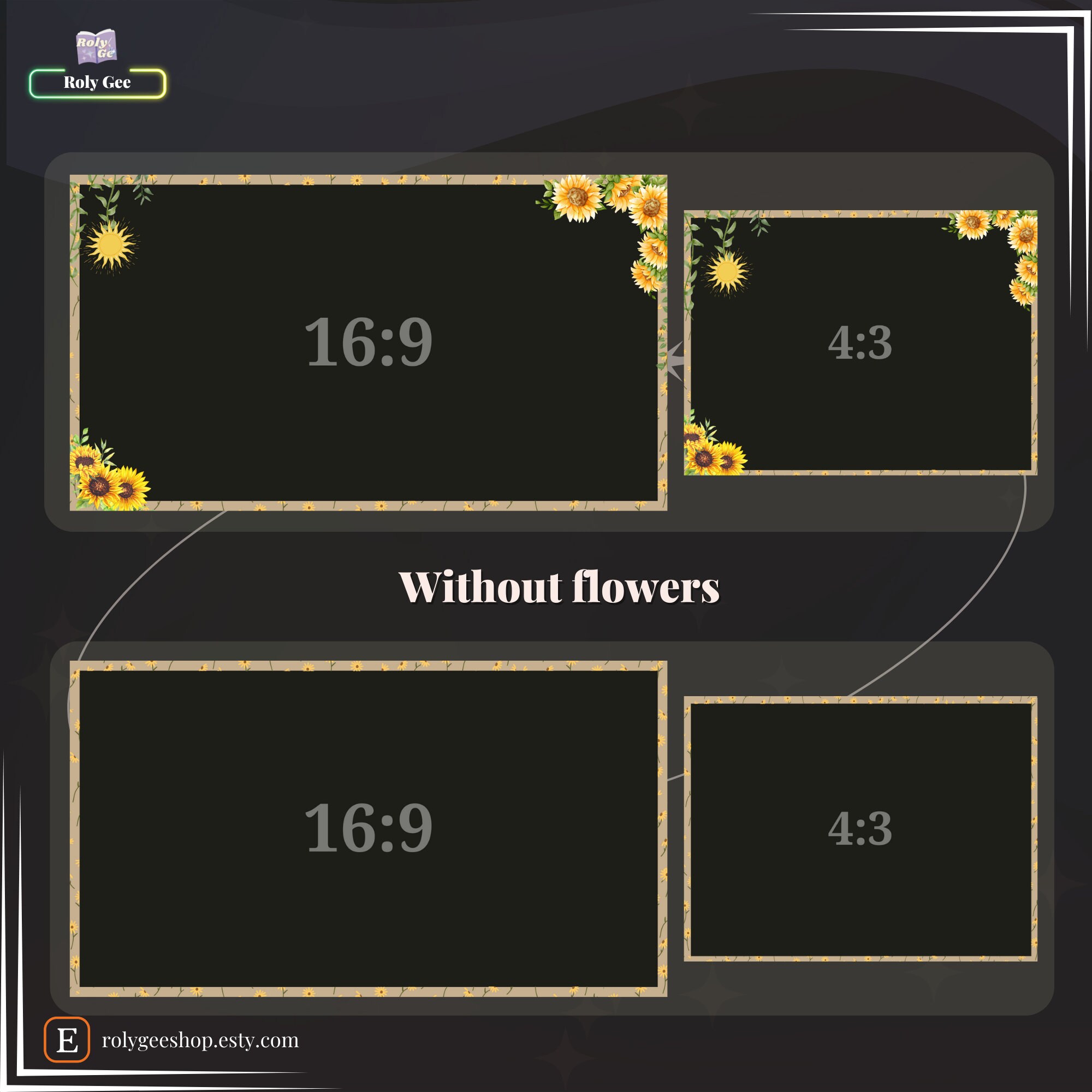 Twitch Webcam Overlay Sunflowers - Etsy
