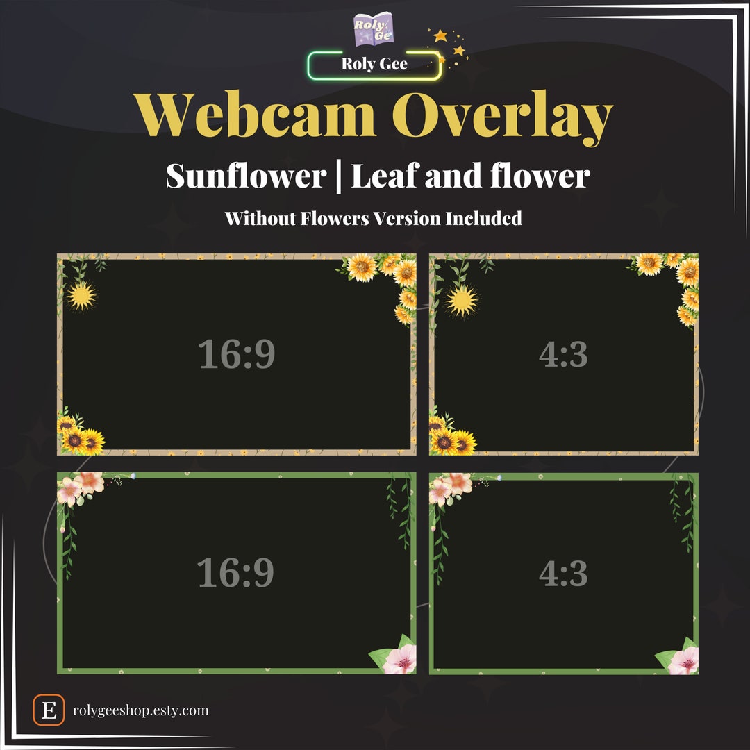 Twitch Webcam Overlay Nature and Flowers Sunflowers - Etsy