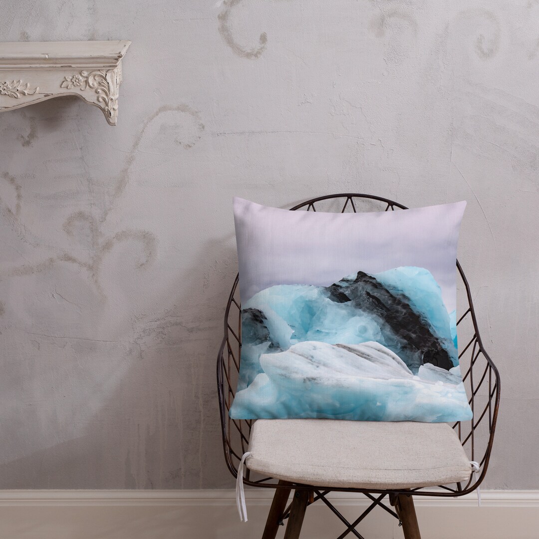 Iceland Volcano and Ice - Premium Pillow - Etsy