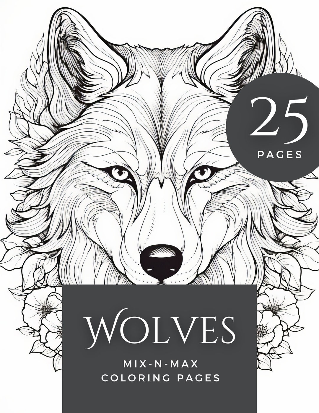 Mindfulness Wolves Adult Coloring Book Downloadable and Printable - Etsy