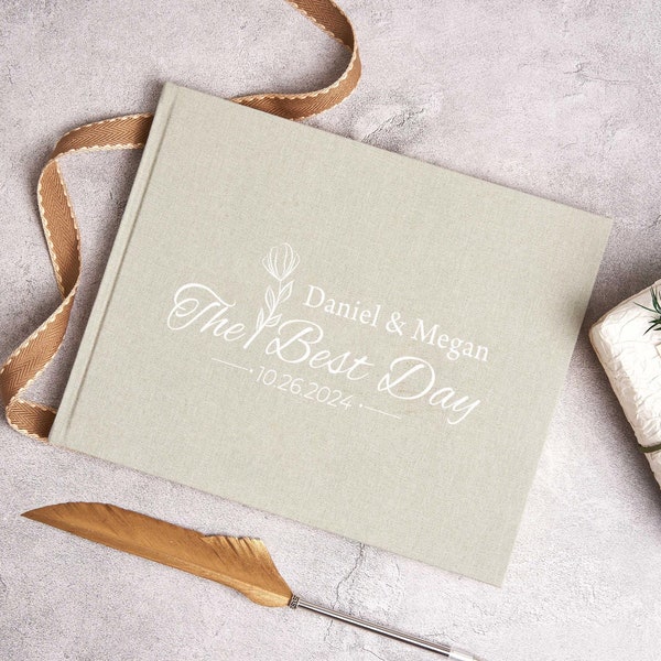 Linen Guest Book - Etsy