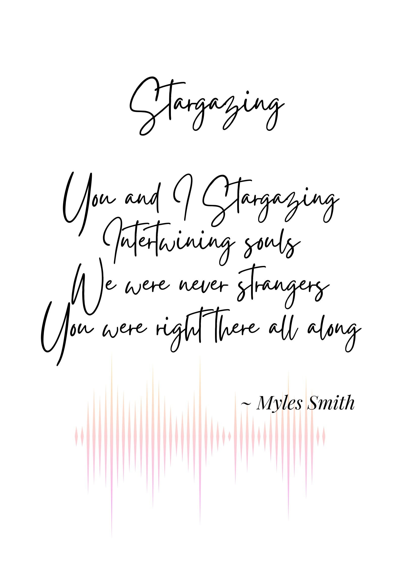 Star Gazing Poems Stargazing Myles Smith Song Lyrics Print Etsy