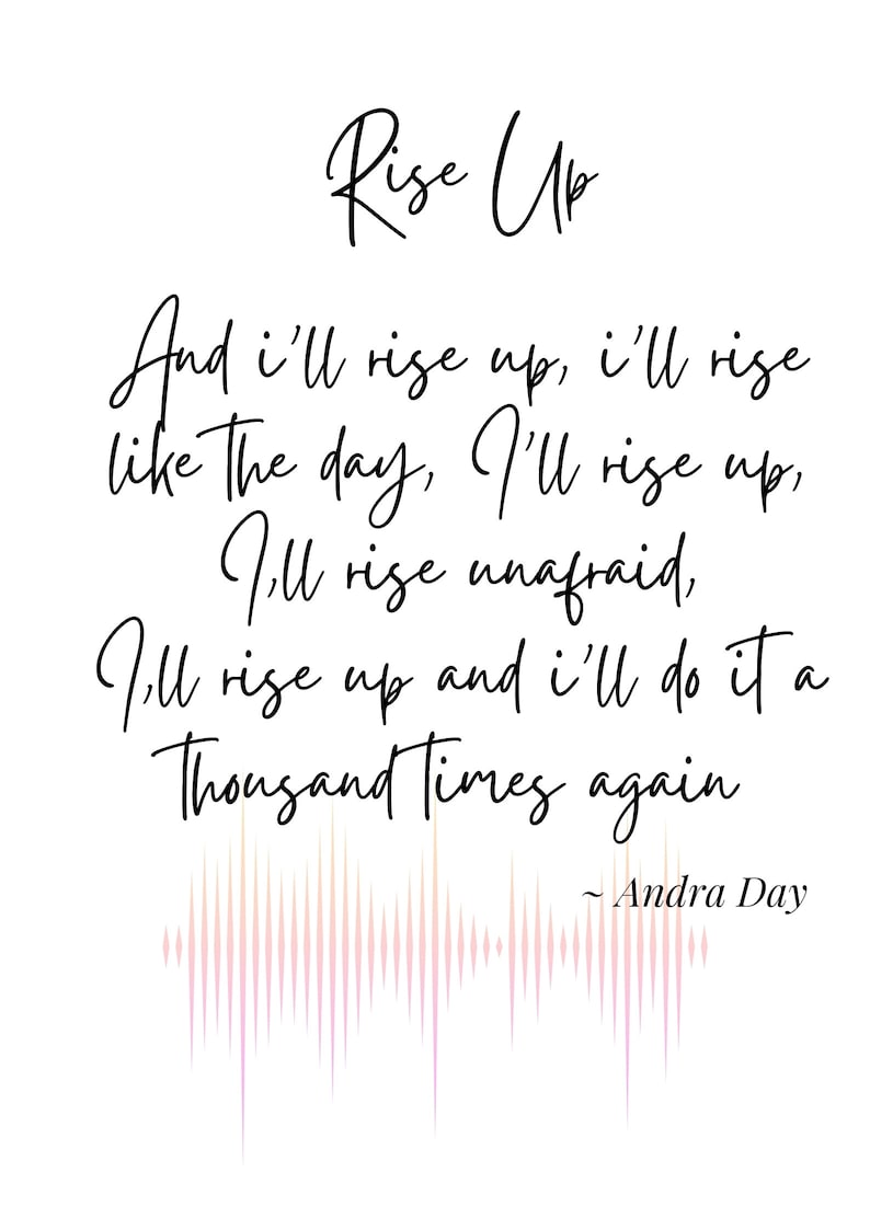 Rise up - Andra Day - Song Lyrics Print - Etsy UK