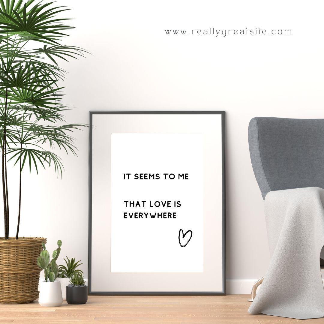 Love Actually Inspired Simple Print. Love is Everywhere. Digital File ...