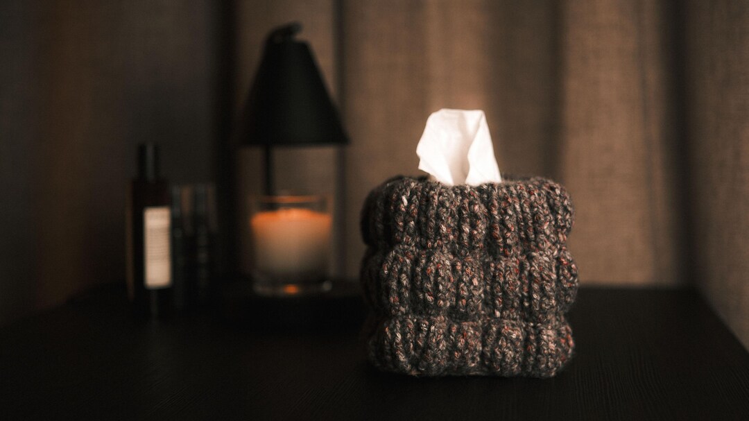 Hand-knit Cozy Tissue Box Cover – Rustic Home Decor - Etsy