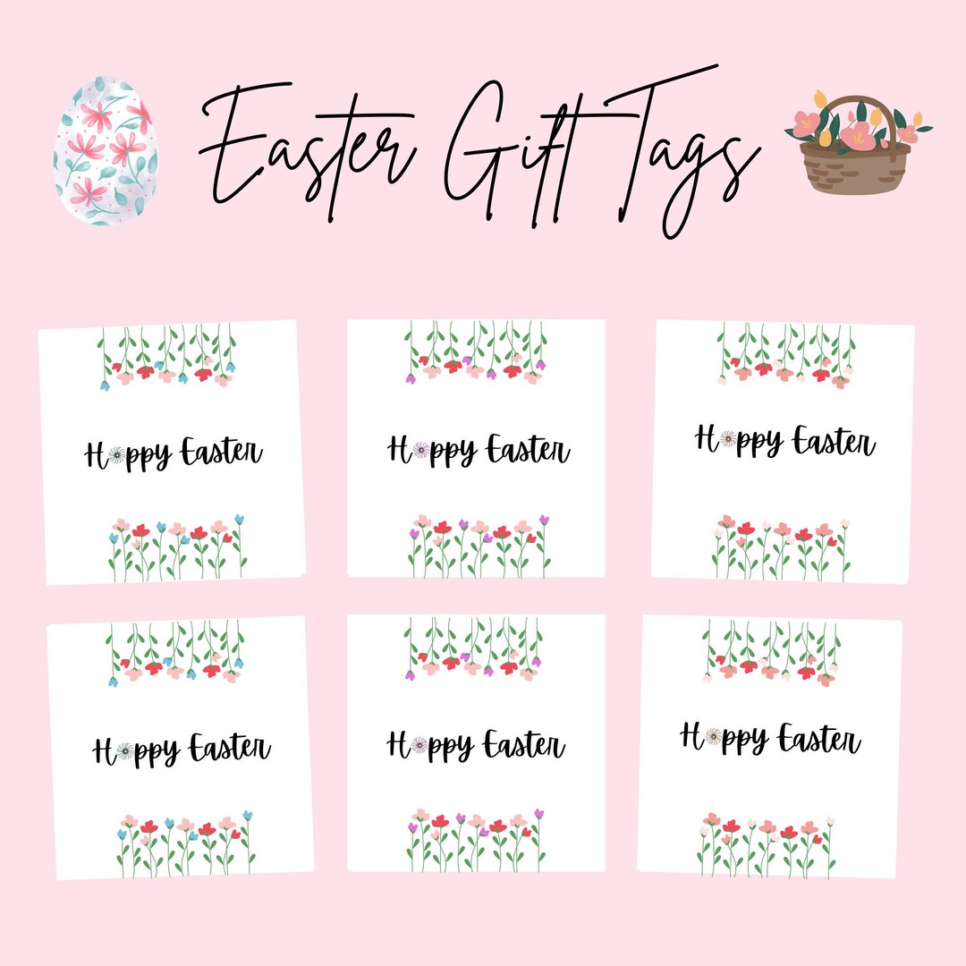 Happy Easter Printable Tag, Hoppy Easter Printable Tag, Easter Treat ...