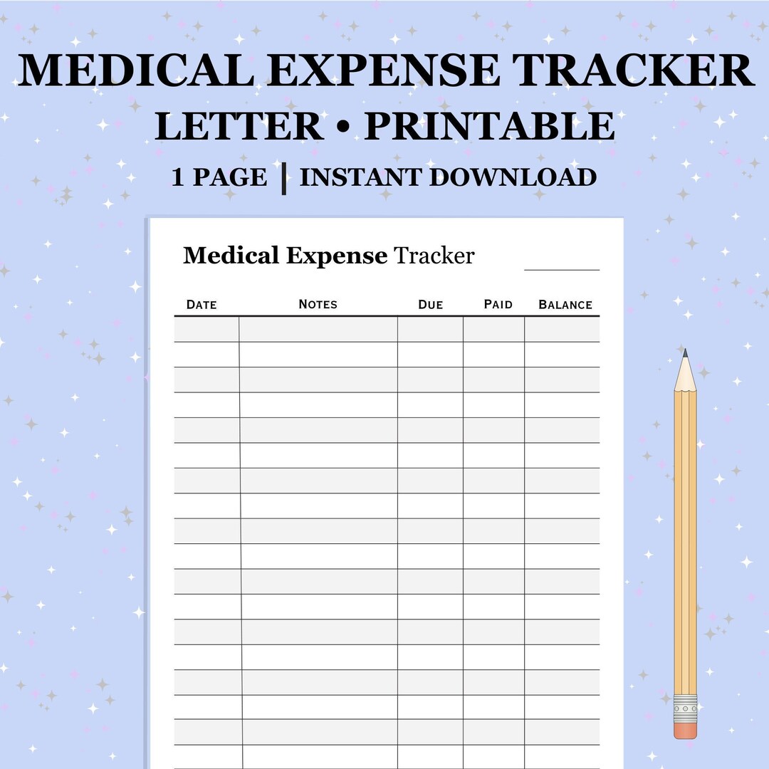 Medical Expense Tracker, Medical Expense Printable, Cost Tracker ...