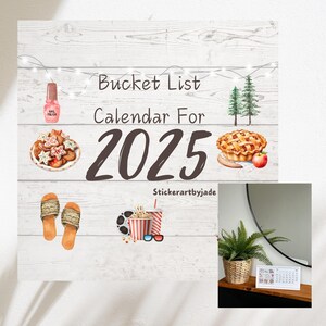2025 Bucket List Calendar Desktop Calendar 12 Month Desktop Calendar 12 ...