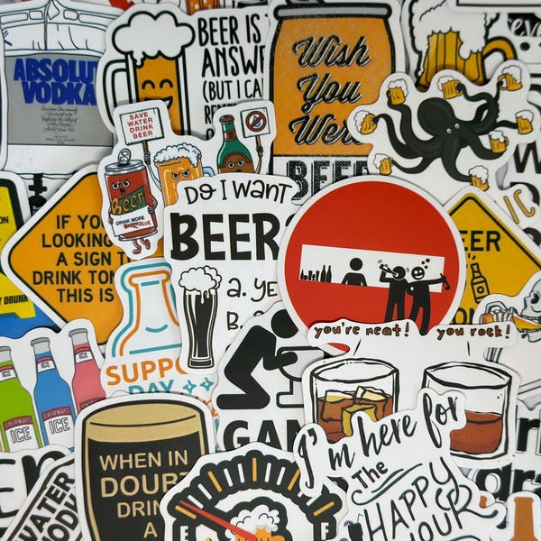 Alcohol Theme Stickers - Etsy UK