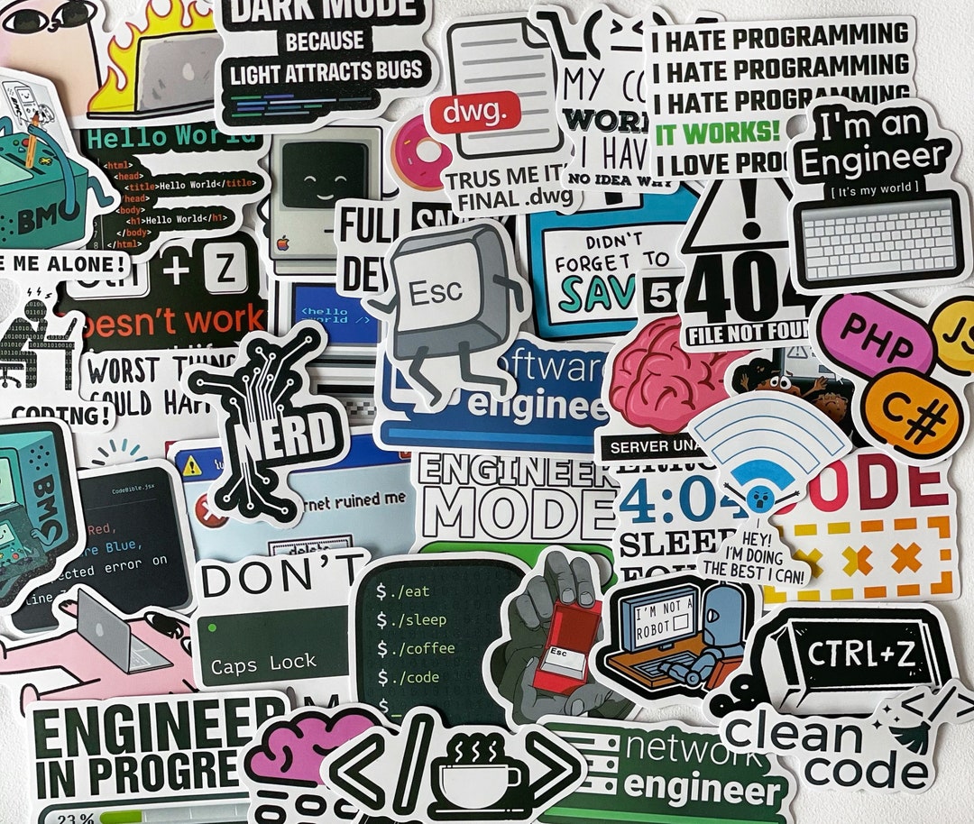 Programmer Meme Vinyl Sticker Bundle Coding Stickers Computer Geek Gift ...